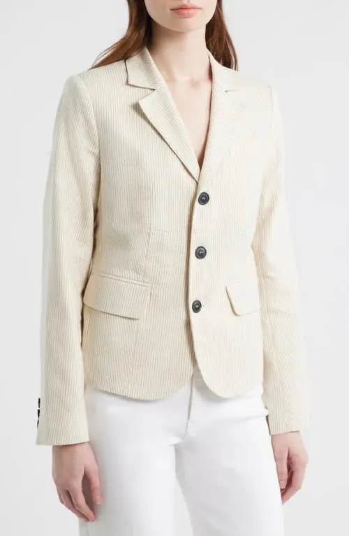 FRAME Striped Blazer - Ecru Multi