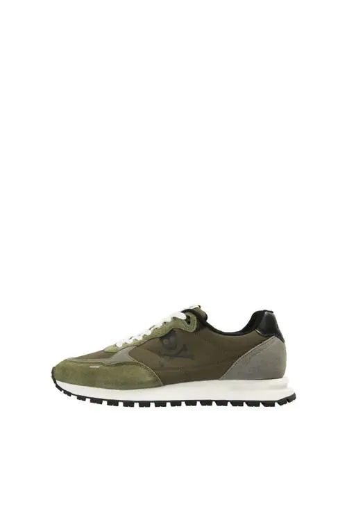 SCALPERS Suede Skull Contrast Sneakers - Khaki