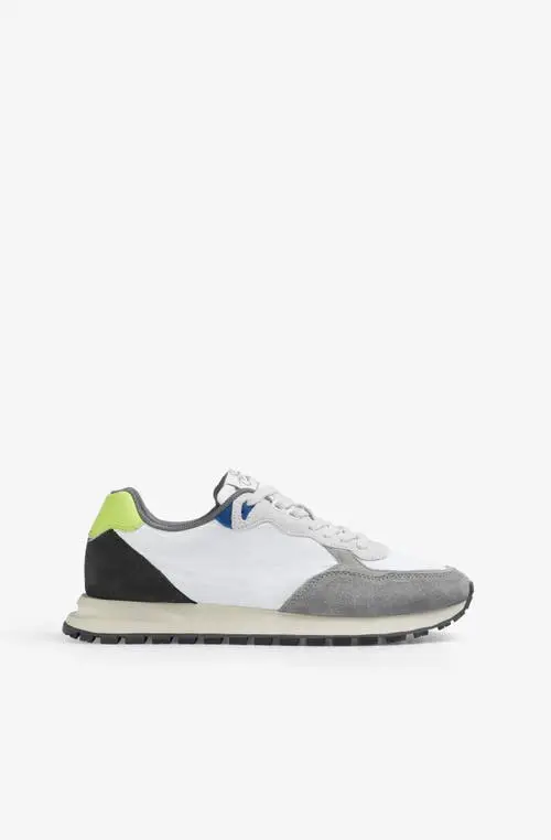 SCALPERS Suede Skull Contrast Sneakers - Whitelime