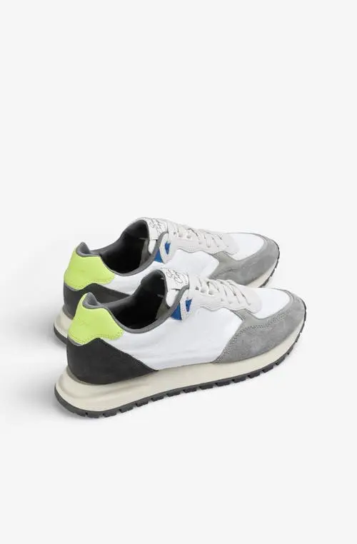 SCALPERS Suede Skull Contrast Sneakers - Whitelime