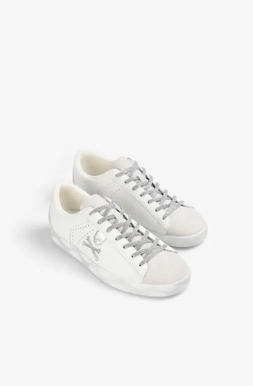 SCALPERS Embroidered Side Skull Henry Sneakers - Offwhitesilver