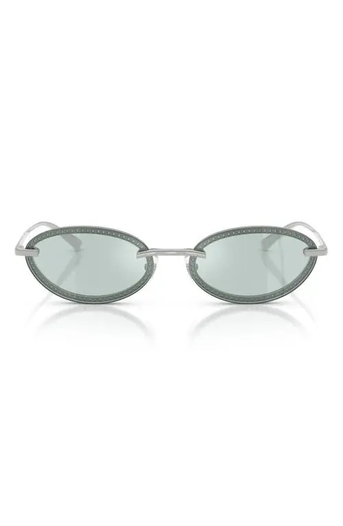 JIMMY CHOO Zina 59mm Oval Sunglasses - Silver/azure Flash Silver