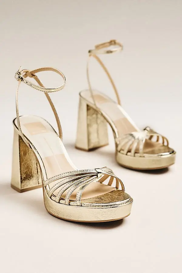 Dolce Vita Prady Strappy Platform Sandals - Gold