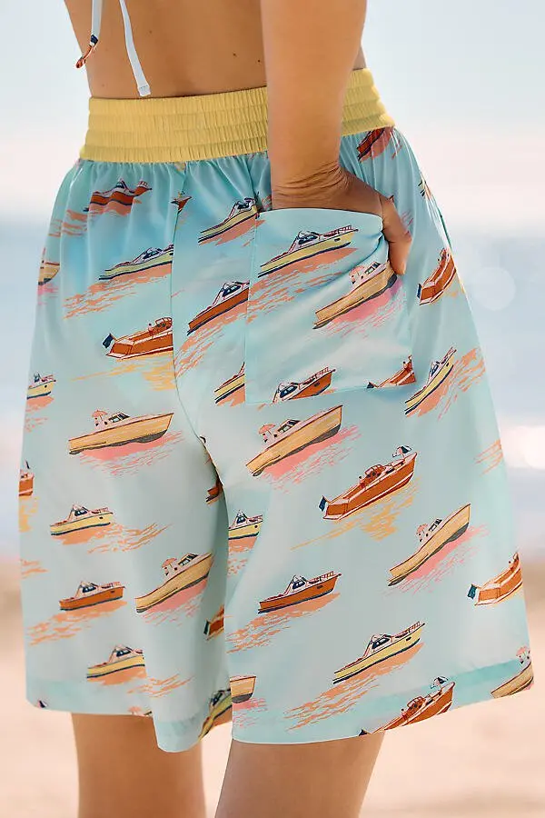 CELANDINE Printed Long Board Shorts