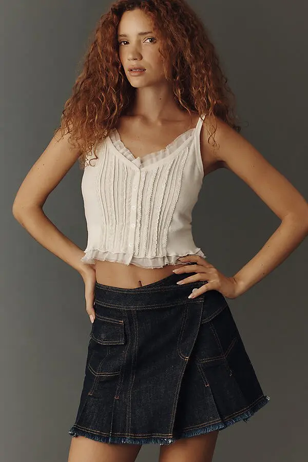 PILCRO Mini Skirt - Dark Denim