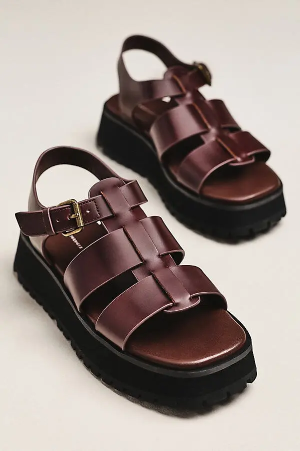 Anthropologie Platform Fisherman Sandals - Brown