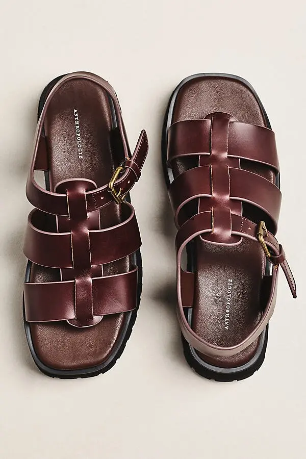 Anthropologie Platform Fisherman Sandals - Brown