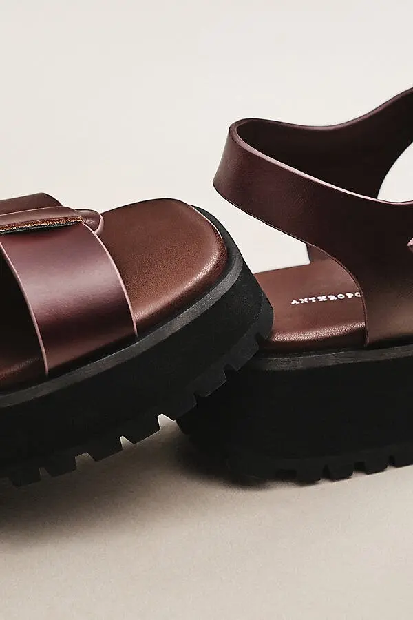Anthropologie Platform Fisherman Sandals - Brown