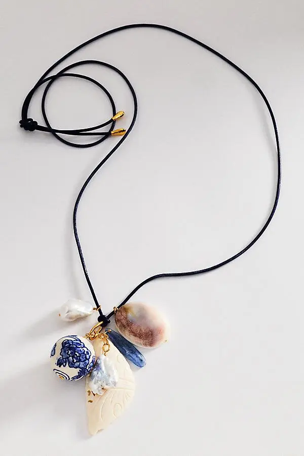 Chan Luu Delft Shell Charm Necklace - Multi