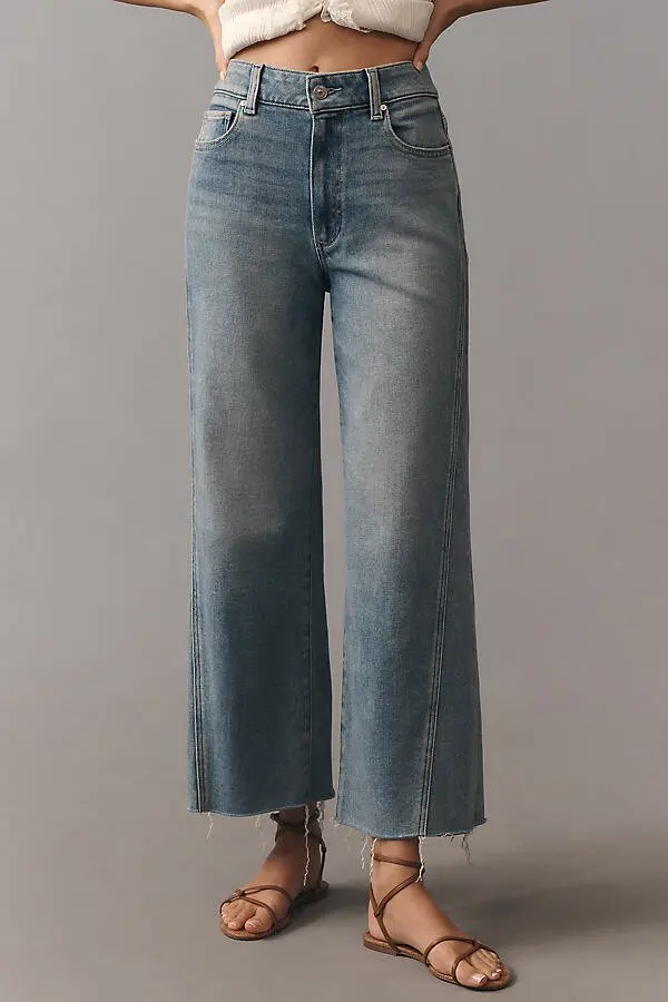 Paige Anessa Panel High-rise Crop Wide-leg Jeans - Explorer
