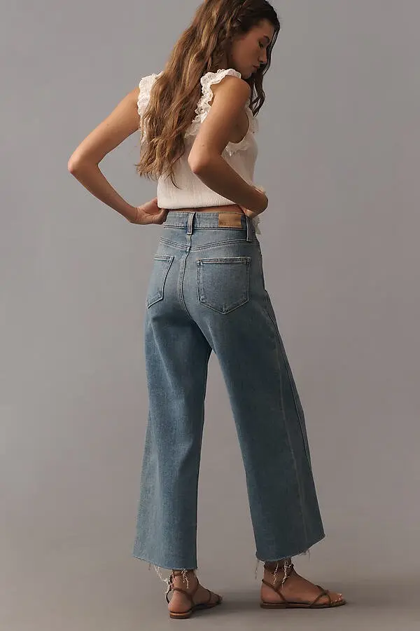 Paige Anessa Panel High-rise Crop Wide-leg Jeans - Explorer