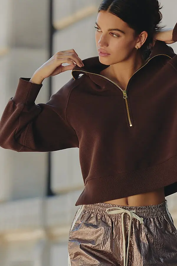 Varley Milano Half-zip Pullover - Brown
