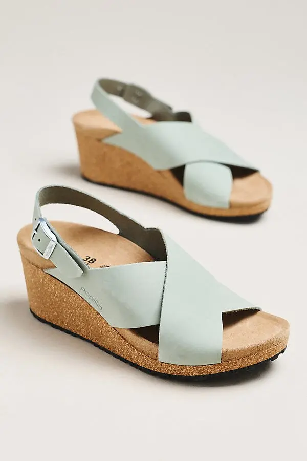 BIRKENSTOCK Samira Wedge Heels - Pure Sage