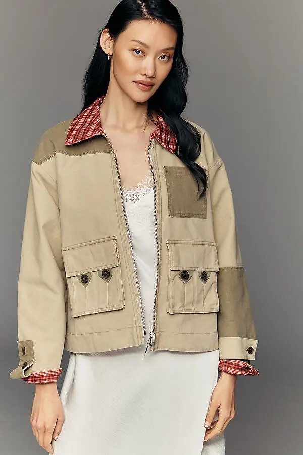 DAMSON MADDER Marcelle Organic Cotton Barn Jacket - Tan