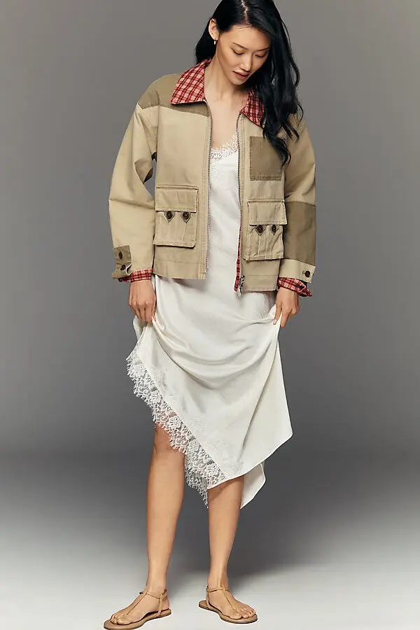 DAMSON MADDER Marcelle Organic Cotton Barn Jacket - Tan