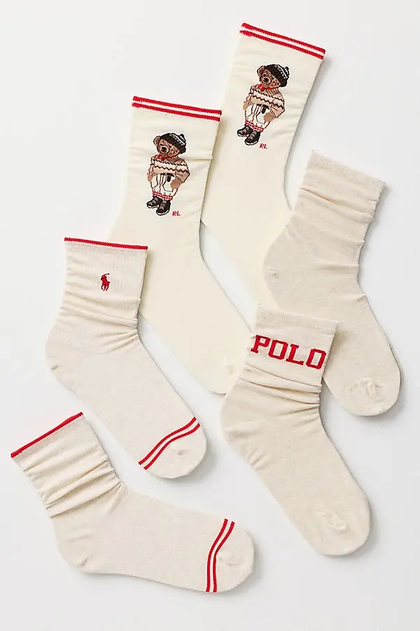 Polo Ralph Lauren Icon Socks, Set Of 3 - Neutral