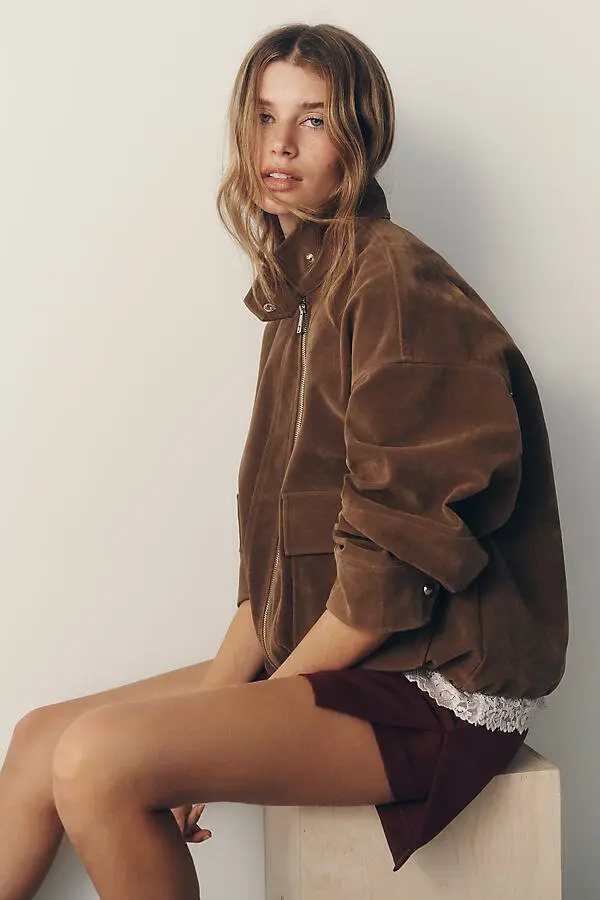 Apparis Kate Sans Suede Bomber Jacket
