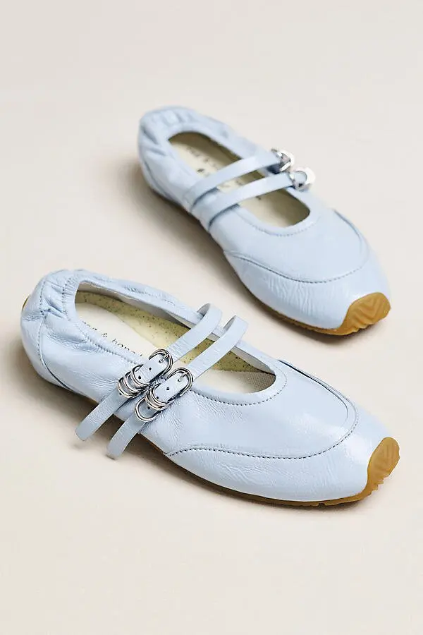 Rag & Bone Emilee Mary Jane Flats - Light Blue