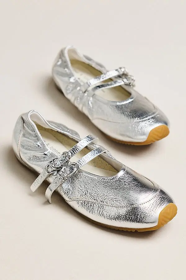 Rag & Bone Emilee Mary Jane Flats - Silver
