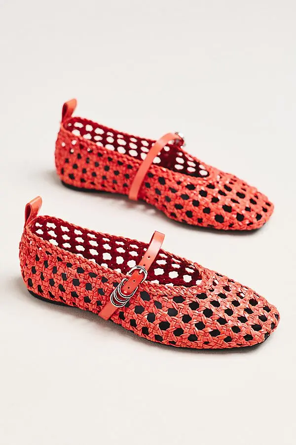 Rag & Bone Spire Mary Jane Ballerina Flats - Red