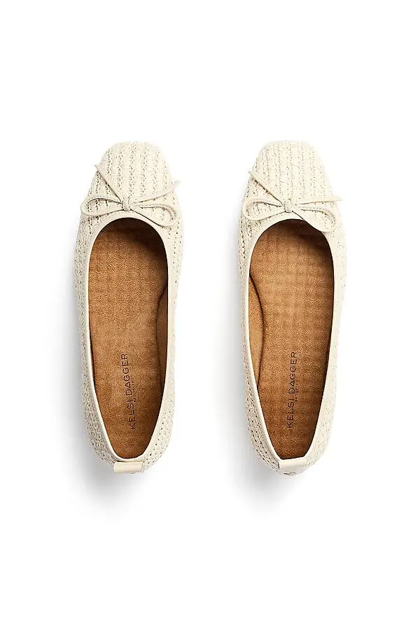 KELSI DAGGER BROOKLYN Raffia Ballet Flats - Ivory