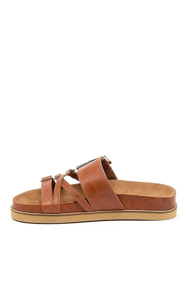 KELSI DAGGER BROOKLYN Stella Buckle Slide Sandals - Tan
