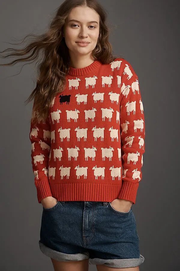 ROWING BLAZERS Cotton Sheep Sweater - Red