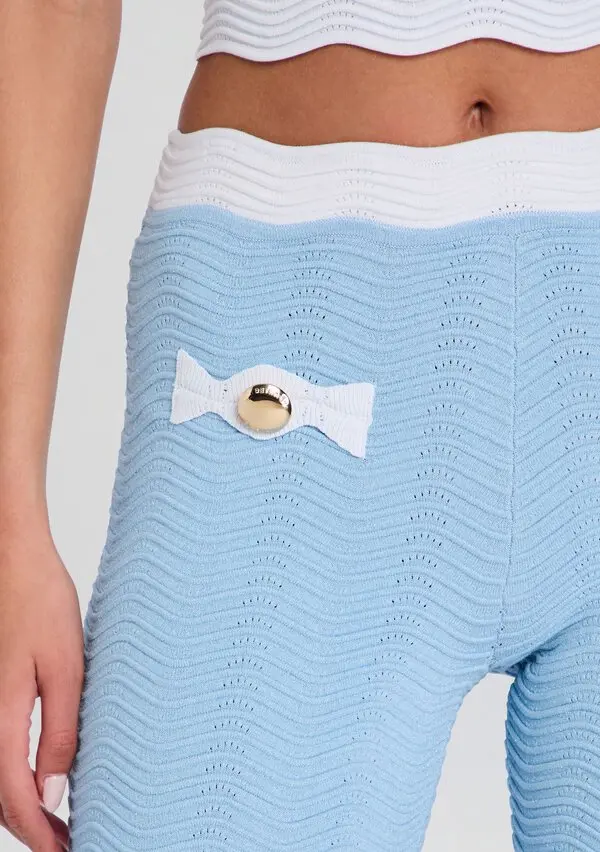 Retrofete Bathilde Rib Knit Capri Pant - Metallic Glace/wht