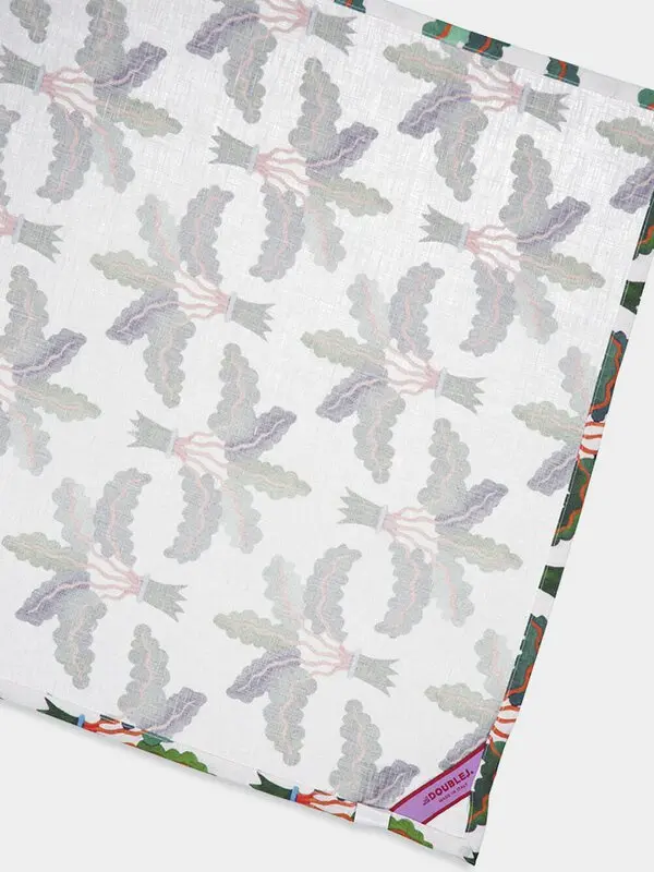 La DoubleJ Set Of 2 Palms Linen Napkins