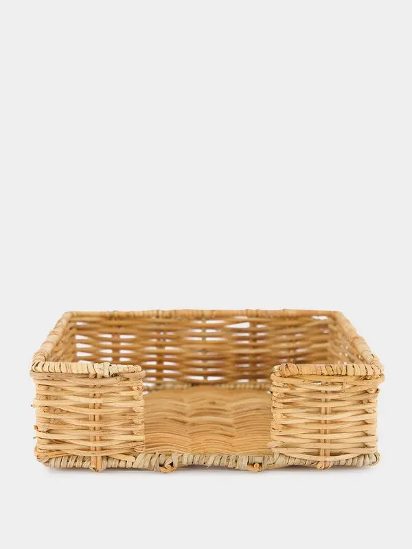 Madam Stoltz Handmade Rattan Napkin Holder - Brown
