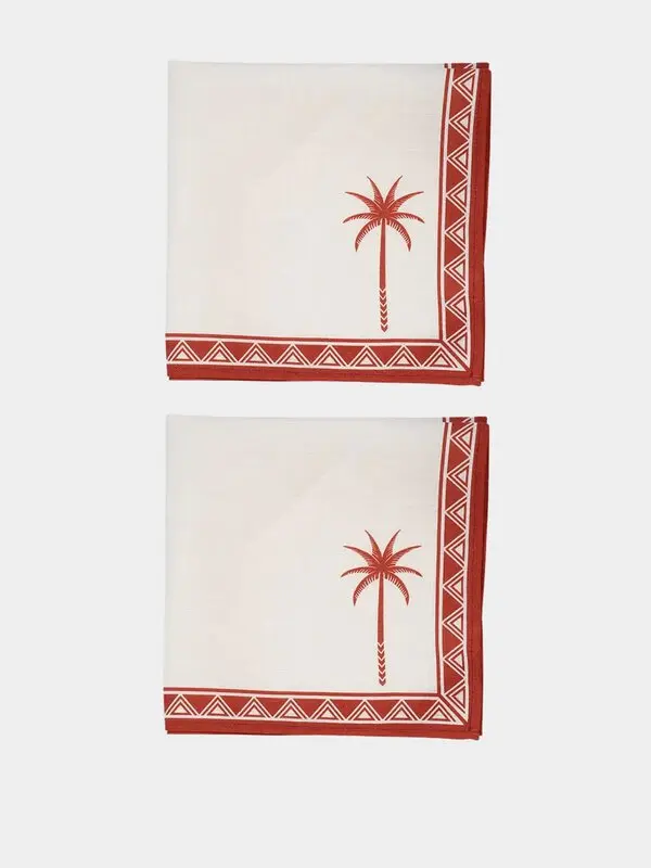 La DoubleJ Set Of 2 Date Palms Large Napkins