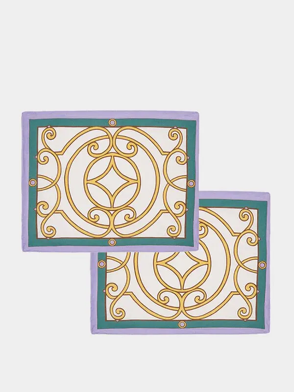 La DoubleJ Set Of 2 Cortile Ivory Linen Placemats - Multicolour