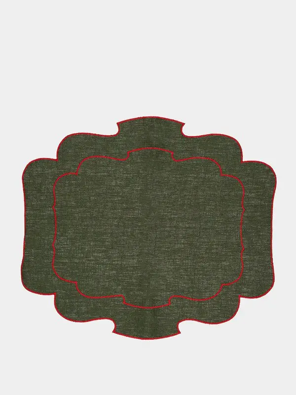 LA GALLINA MATTA Scallop Placemat - Green