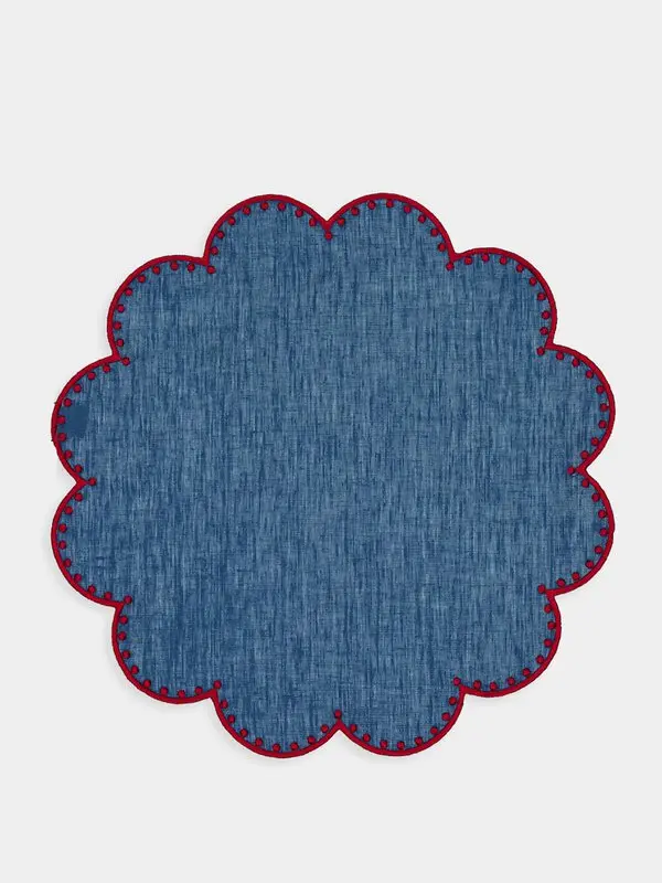 PAULA LIVING Cascais Linen Placemat - Blue