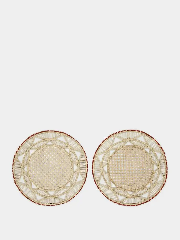 La DoubleJ Set Of 2 Raffia Placemats - Cream