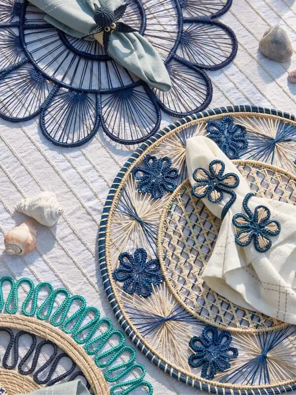 Coro Cora Flora Placemat - Blue