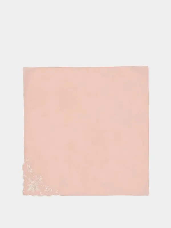 HOUSE OF CAPRICORN Hand-embroidered Santana Cotton Napkin - Pink