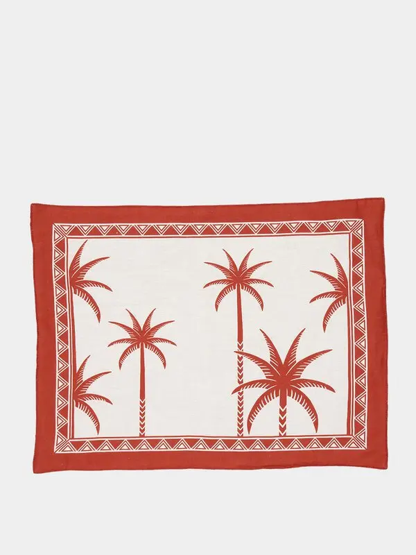 La DoubleJ Set Of 2 Palm Tree Linen Placemats