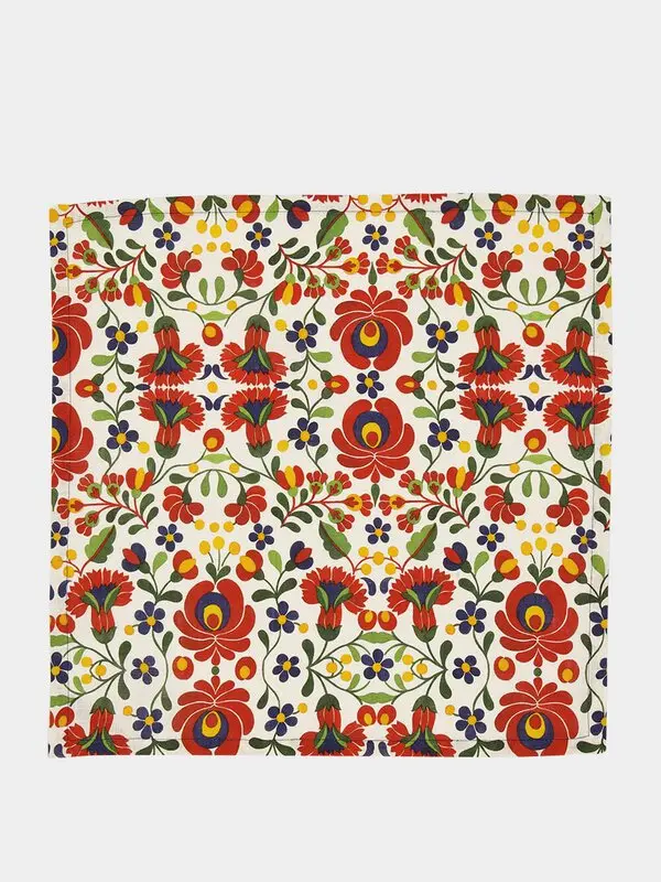 La DoubleJ Windflower Bordeaux Linen Napkins Set Of 2