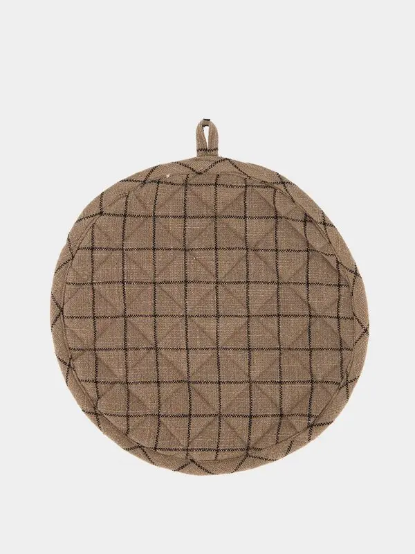 Madam Stoltz Quilted Pot Holder - Brown