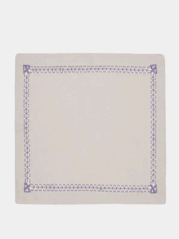 HOUSE OF CAPRICORN Hand-embroidered Linen Placemat - Blue