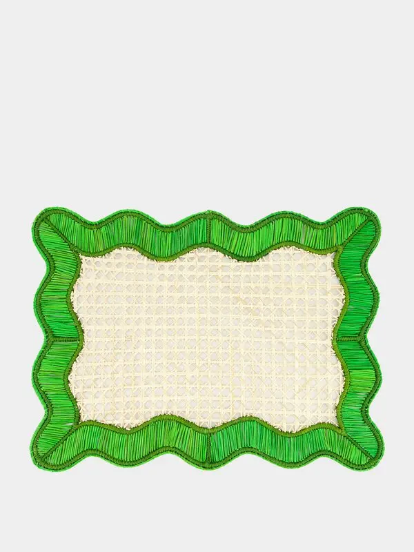 Coro Cora Rectangular Iraca Palm Placemat - Green