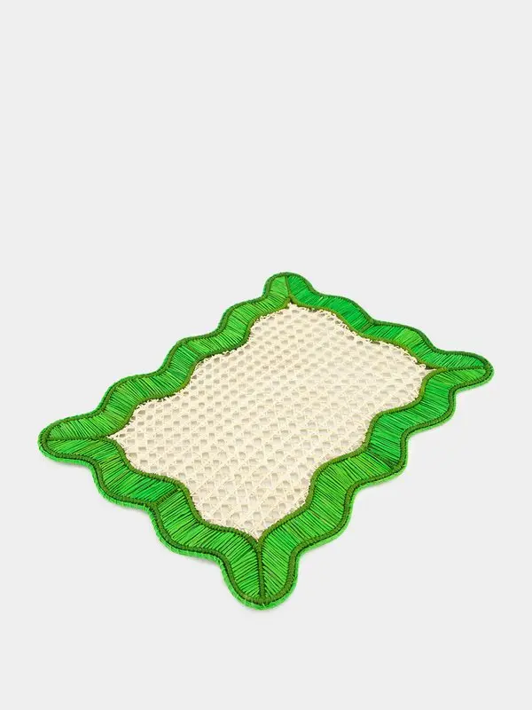 Coro Cora Rectangular Iraca Palm Placemat - Green
