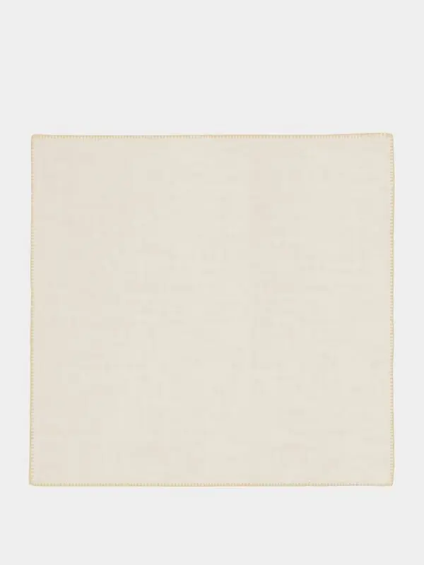 HOUSE OF CAPRICORN Hand-embroidered Linen Napkin - Beige
