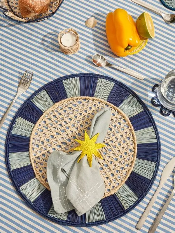 Coro Cora Iraca Palm Twist Placemat - Blue