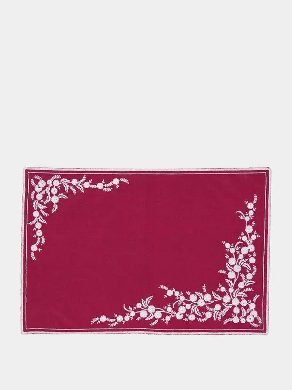 Borgo Delle Tovaglie Venaria Antistain Linen Placemat - Red