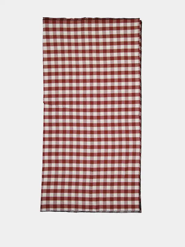 Maison De Vacances Bourdon Black Mesh Gingham Rectangular Large Tablecloth - Red