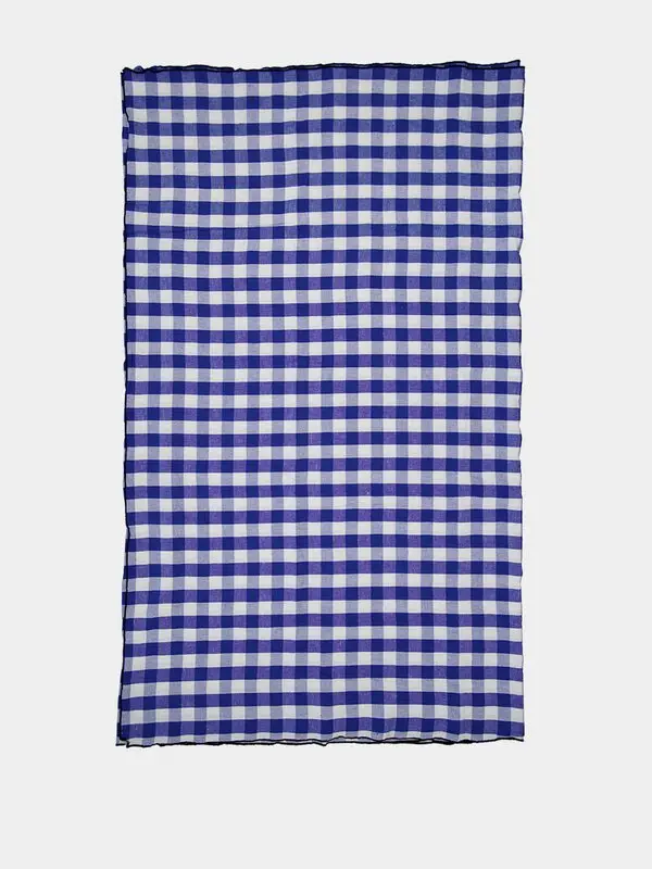 Maison De Vacances Bourdon Black Mesh Gingham Rectangular Extra Large Tablecloth - Blue