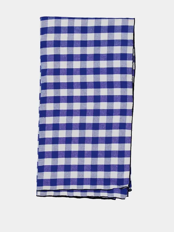 Maison De Vacances Bourdon Mesh Gingham Rectangular Large Tablecloth - Blue