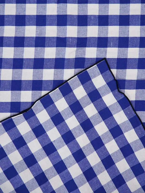 Maison De Vacances Bourdon Mesh Gingham Rectangular Large Tablecloth - Blue